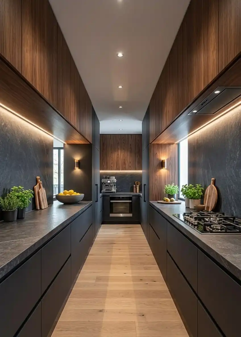 Linear Symmetry and Matte Finishes in a Luxury Modern Kitchen Idea with ...